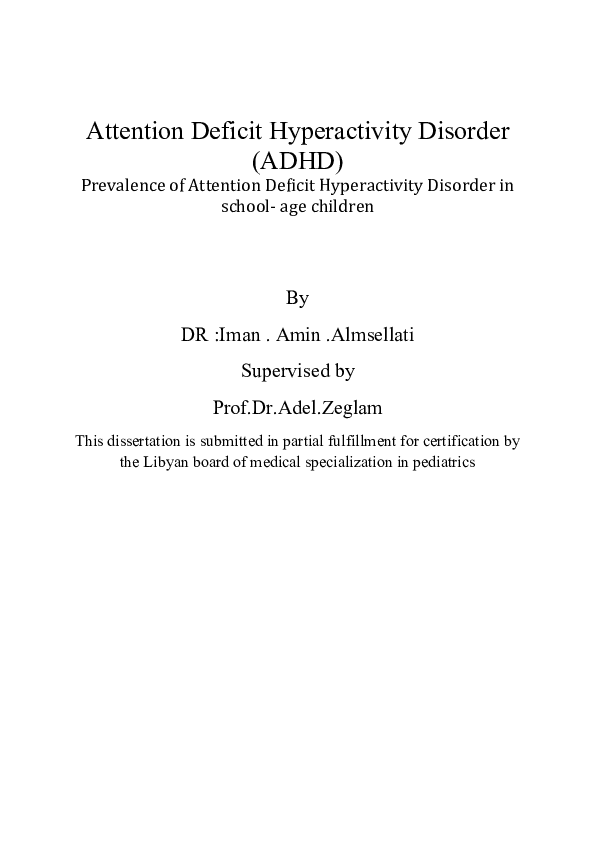 (DOC) Attention Deficit Hyperactivity Disorder (ADHD)