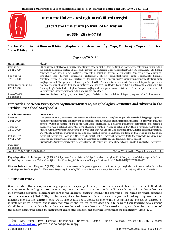 Pdf Interaction Between Verb Types Argument Structure Morphological Structure And Adverbs In
