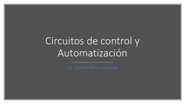 (PDF) Circuitos de control y Automatización