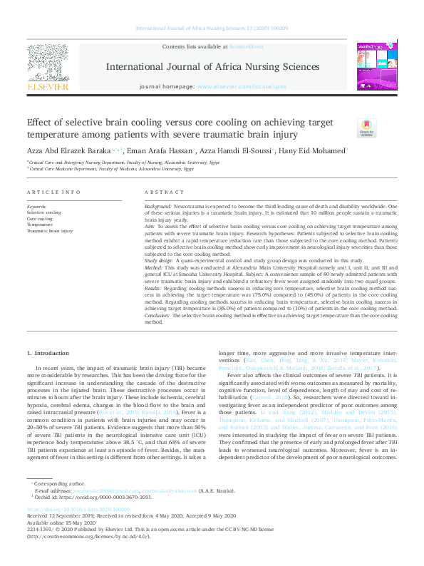 (PDF) Effect of selective brain cooling versus core cooling on ...