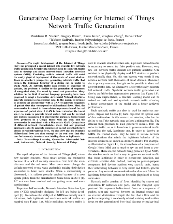 (PDF) Generative Deep Learning for Internet of Things Network Traffic ...