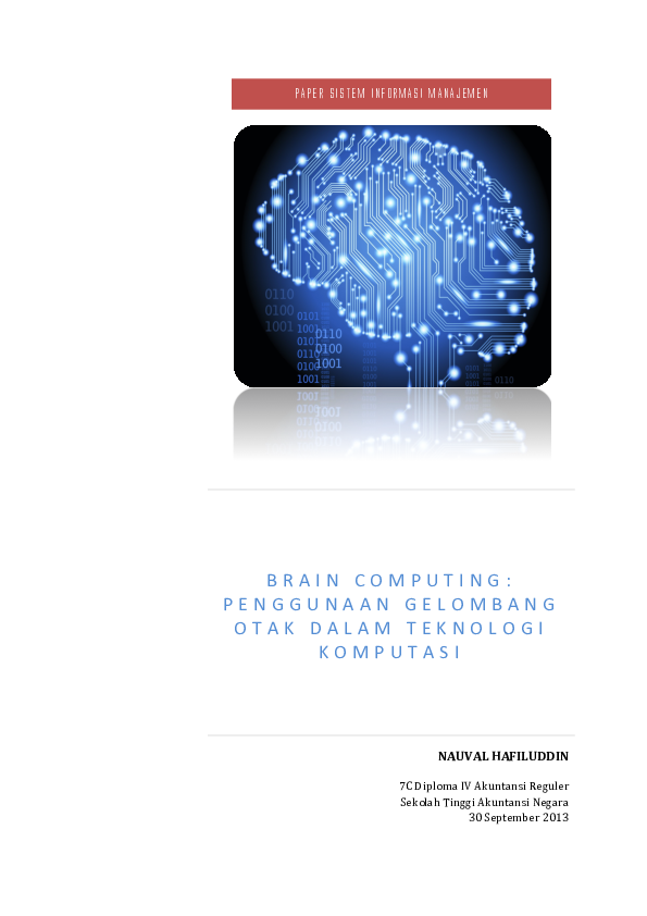 (PDF) BRAIN COMPUTING: Penggunaan Gelombang Otak dalam Teknologi Komputasi