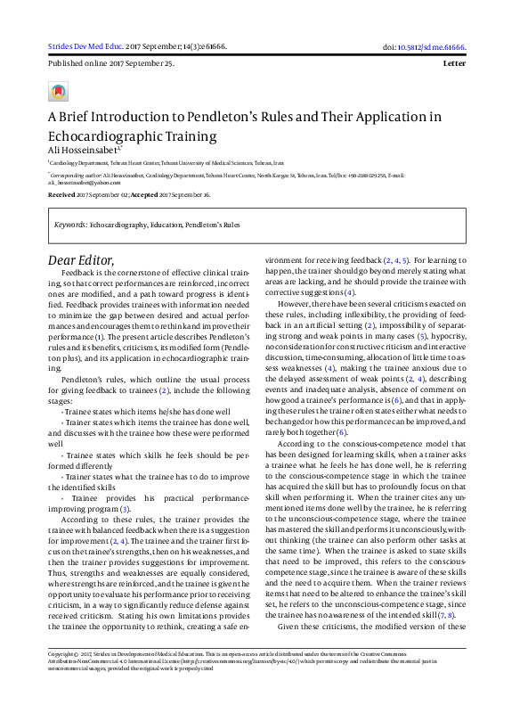 (PDF) A Brief Introduction to Pendleton’s Rules and Their Application ...