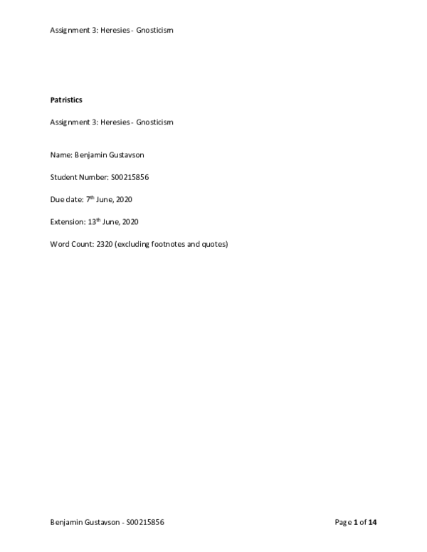 (PDF) Church Heresies - Gnosticism