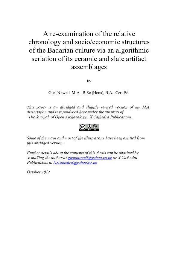 (DOC) A re-examination of the relative chronology and socio/economic ...