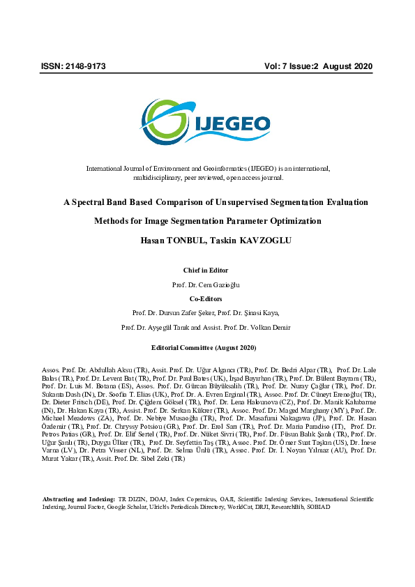 Pdf A Spectral Band Based Comparison Of Unsupervised Segmentation