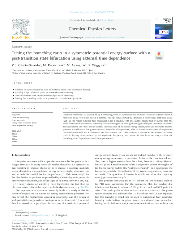 (PDF) Tuning the branching ratio in a symmetric potential energy ...