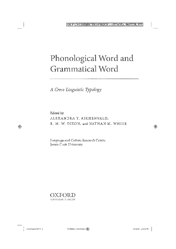 (PDF) Prelims Word | Alexandra Aikhenvald and Luca Ciucci - Academia.edu