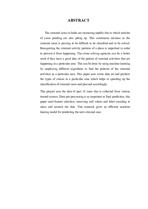 Doc Crime Prediction And Analysis Using Machine Learning