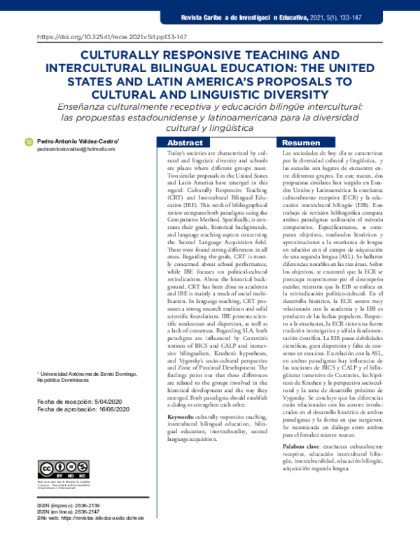 (PDF) Culturally Responsive Teaching and Intercultural Bilingual ...