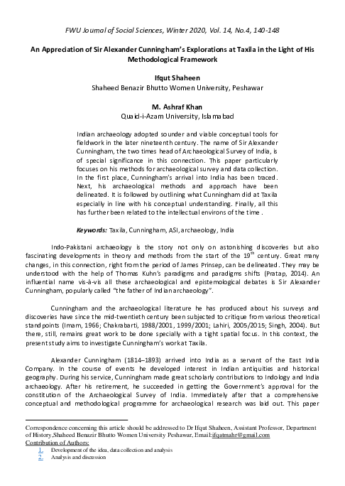 (PDF) An Appreciation of Sir Alexander Cunningham's Explorations at ...