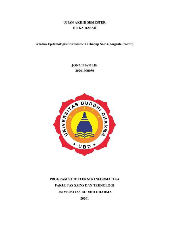 (PDF) ETHICS PAPER-Analisa Epitemologis Positivisme Terhadap Sains ...