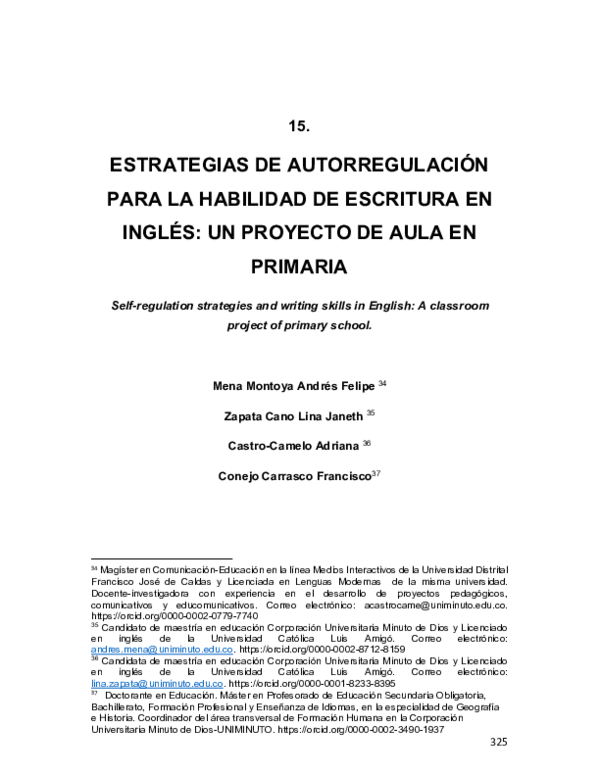 (PDF) ESTRATEGIAS DE AUTORREGULACIÓN PARA LA HABILIDAD DE ESCRITURA EN ...