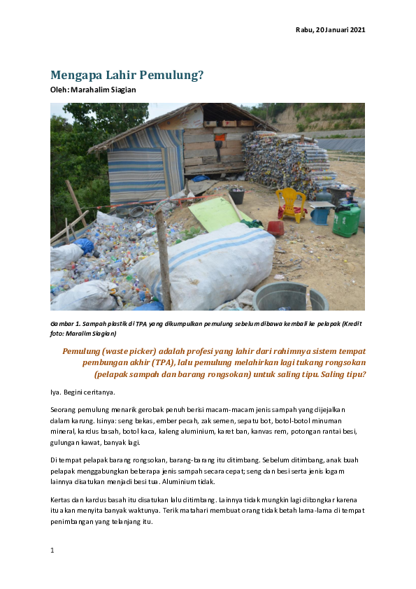 (PDF) Mengapa Lahir Pemulung?