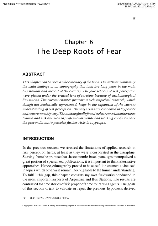 (PDF) The Deep Roots of Fear