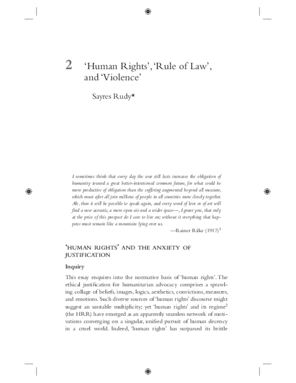 (PDF) 'Human Rights', 'Rule of Law', and 'Violence'