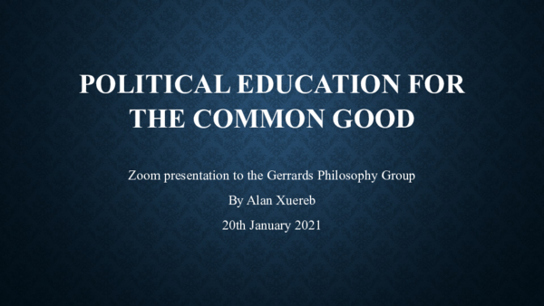 (PPT) Political Education for the Common Good
