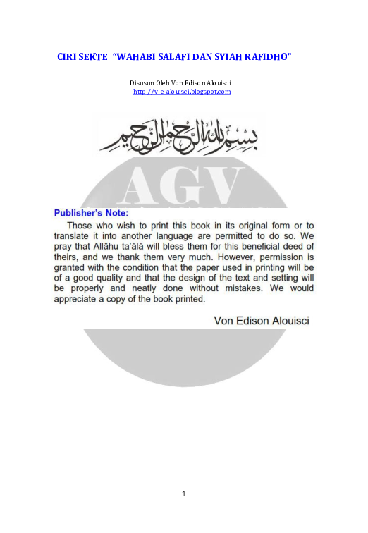 (PDF) CIRI SEKTE "WAHABI SALAFI DAN SYIAH RAFIDHO"