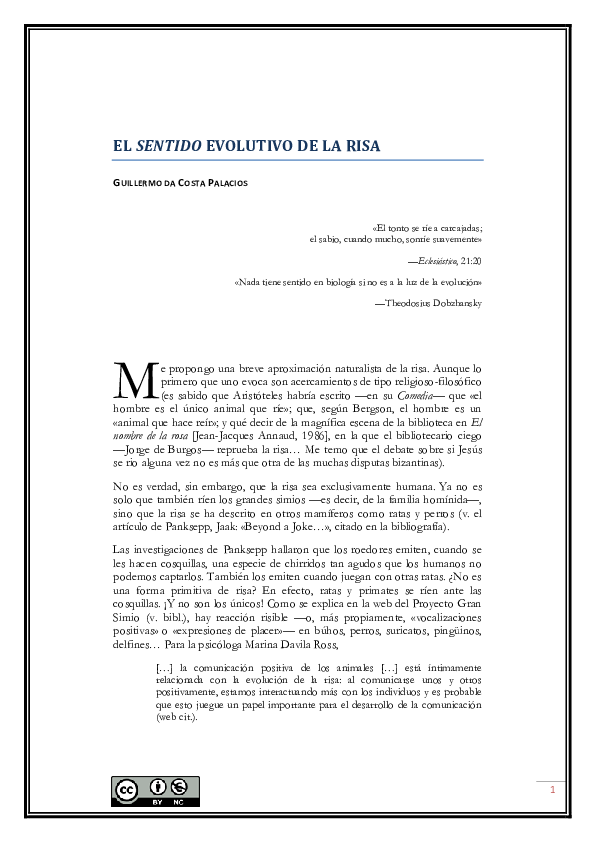 (PDF) El sentido evolutivo de la risa