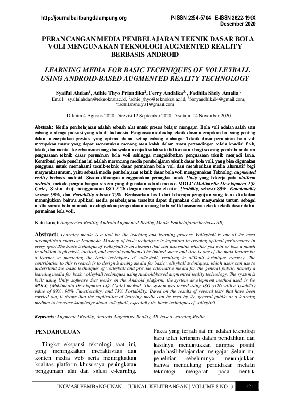(PDF) PERANCANGAN MEDIA PEMBELAJARAN TEKNIK DASAR BOLA VOLI MENGUNAKAN ...