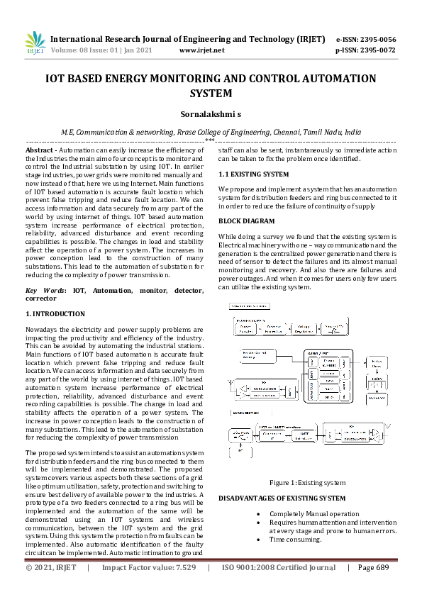(PDF) IRJET- IOT BASED ENERGY MONITORING AND CONTROL AUTOMATION SYSTEM