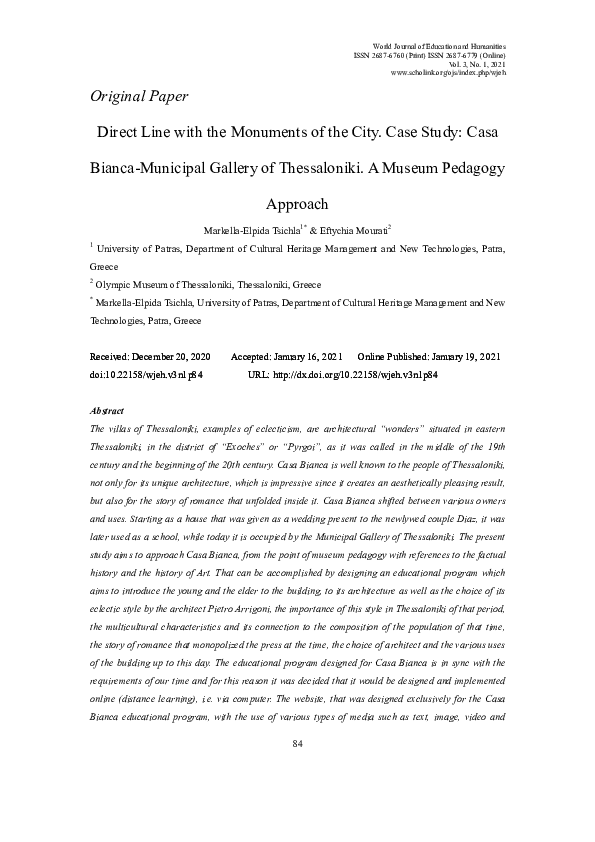 (PDF) Direct Line with the Monuments of the City. Case Study: Casa ...