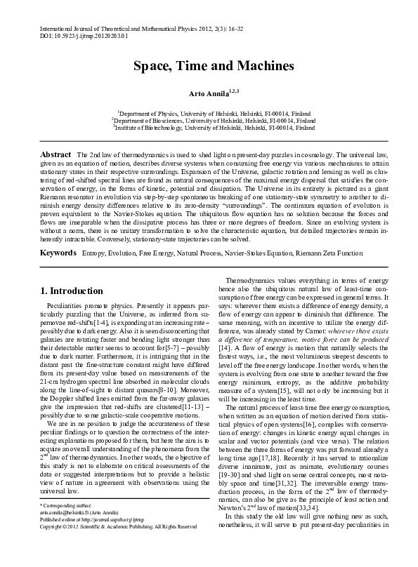 (PDF) Space, Time and Machines