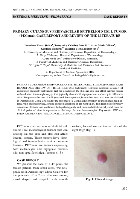 (PDF) Primary Cutaneous PEComa: Case Report and Literature Review