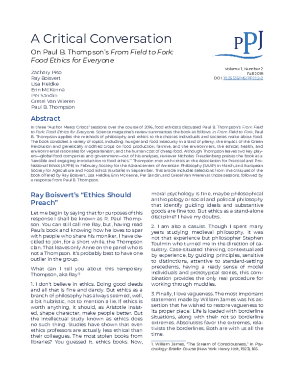 (PDF) A Critical Conversation