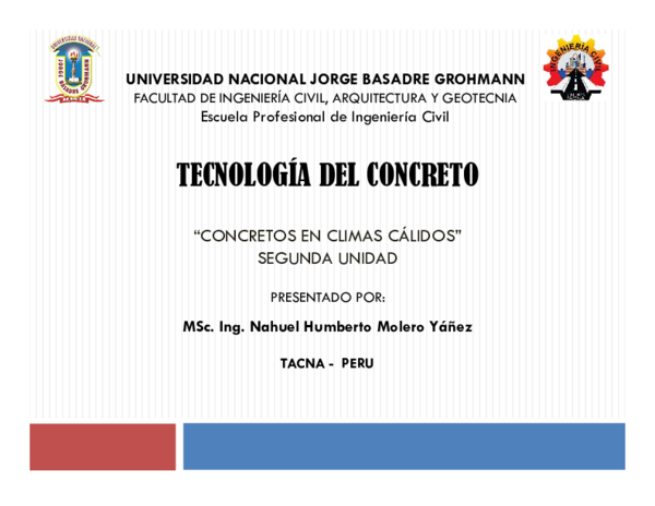 (PDF) "CONCRETOS EN CLIMAS CÁLIDOS" SEGUNDA UNIDAD TECNOLOGÍA DEL ...