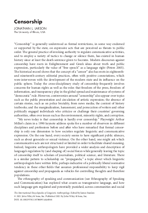 (PDF) Censorship