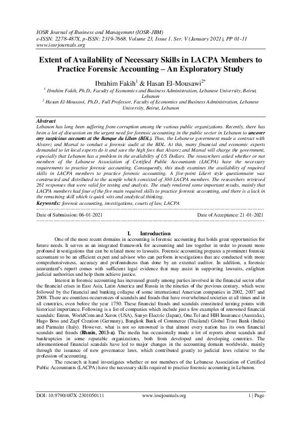 (PDF) Extent of Availability of Necessary Skills in LACPA Members to ...
