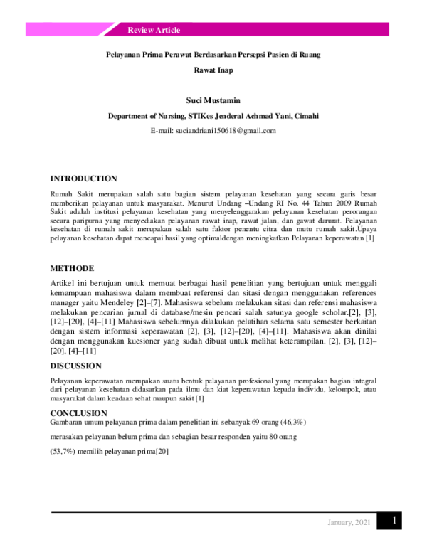 (PDF) PELAYANAN PRIMAN DI RUANG RAWAT INAP