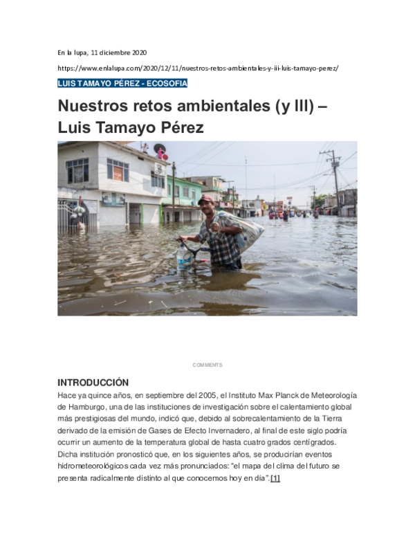 (PDF) Nuestros retos ambientales 3 11dic2020 | Luis Tamayo - Academia.edu