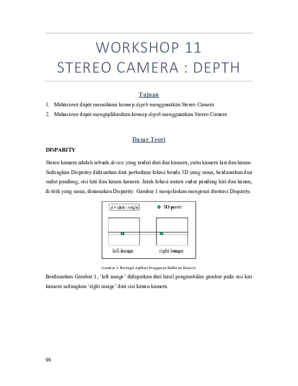 (PDF) STEREO CAMERA : DEPTH
