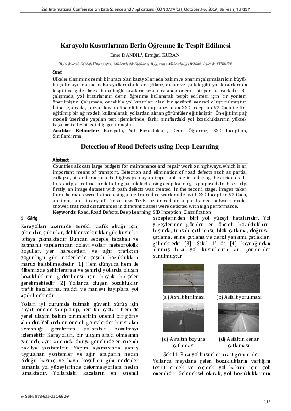 (PDF) Detection of Road Defects using Deep Learning