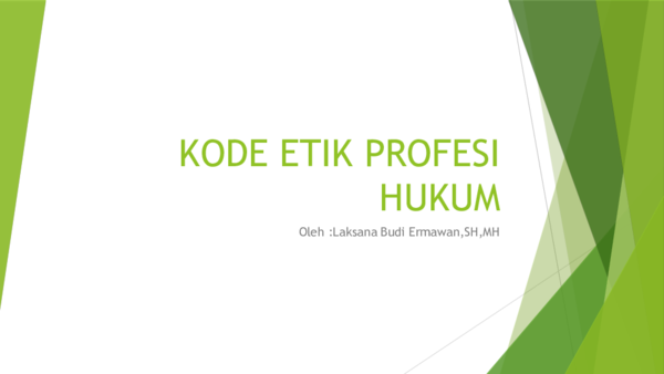 (PPT) Kode etik profesi hukum