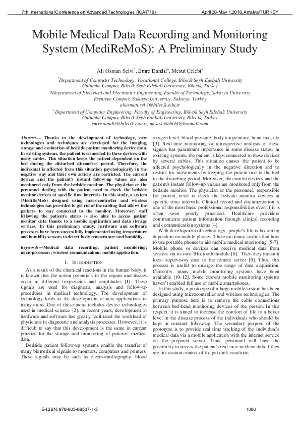 (PDF) Mobile Medical Data Recording and Monitoring System (MediReMoS ...