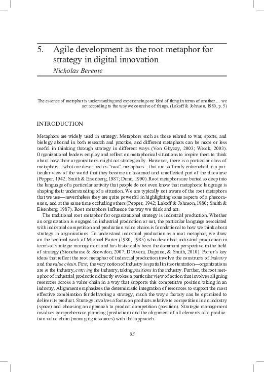 (PDF) Agile development as the root metaphor for strategy in digital ...