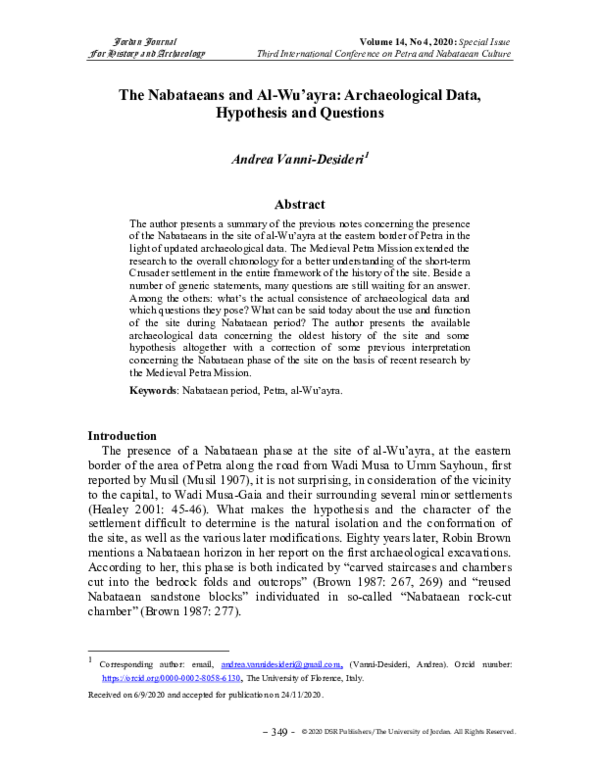 PDF The Nabataeans And Al Wu ayra Archaeological Data Hypothesis And Questions Andrea pdf-the-nabataeans-and-al-wu-ayra-archaeological-data-hypothesis-and-questions-andrea