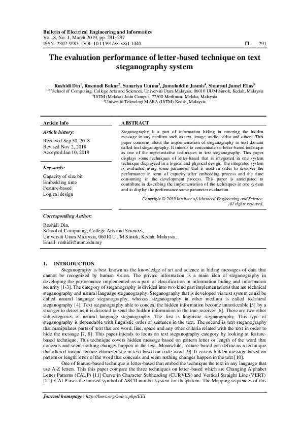 (PDF) The evaluation performance of letter-based technique on text ...