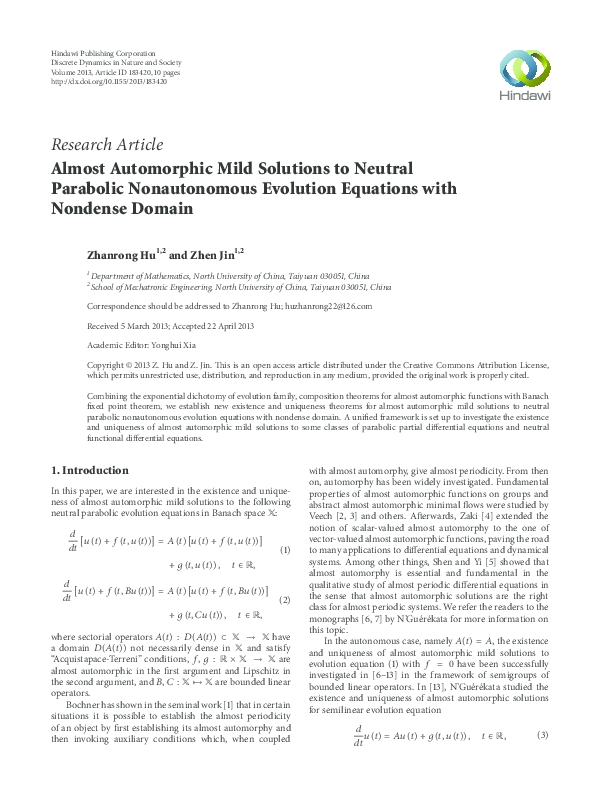 (PDF) Almost automorphic mild solutions to neutral parabolic nonautonomous evolution equations ...