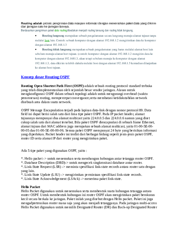 (PDF) Routing OSPF