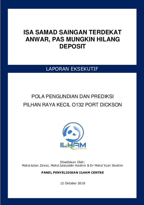 (PDF) POLA PENGUNDIAN DAN PREDIKSI PILHAN RAYA KECIL O132 PORT DICKSON: ISA SAMAD SAINGAN ...