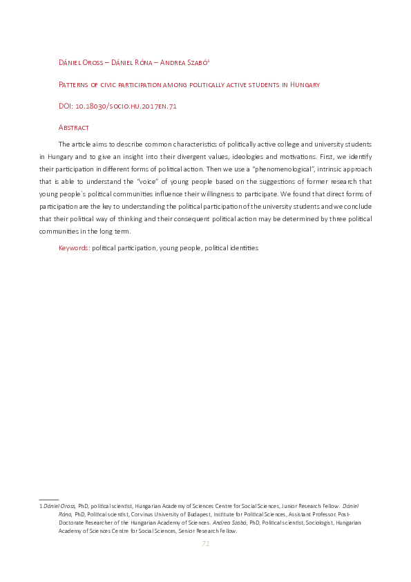 (PDF) Patterns of civic participation among politically active students ...