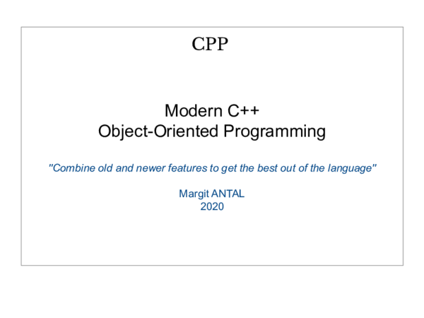 (PDF) Modern C++ Object-Oriented Programming