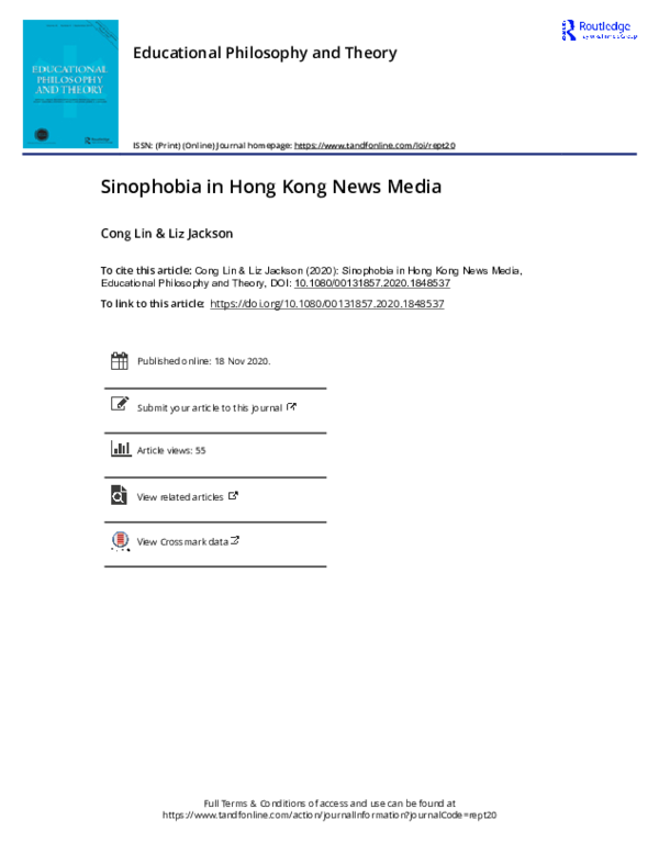 (PDF) Sinophobia in Hong Kong News Media