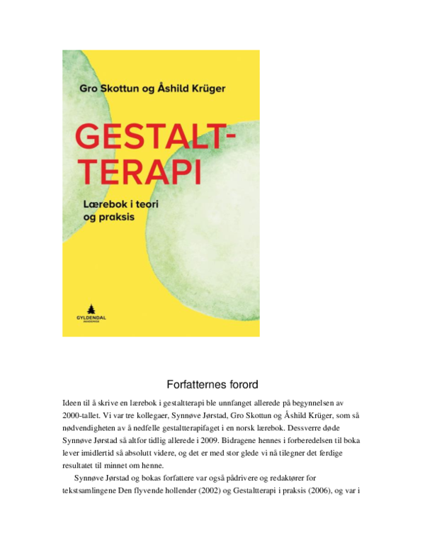 (PDF) GESTALTTERAPI. Lærebok i teori og praksis.