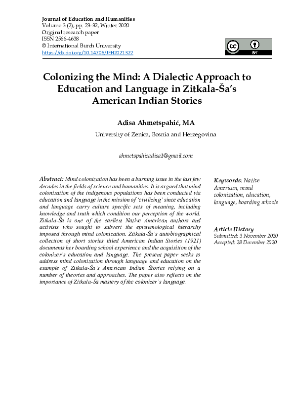 (PDF) Colonizing the Mind: A Dialectic Approach to Education and ...