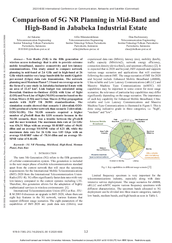 (PDF) Comparison of 5G NR Planning in Mid-Band and High-Band in ...